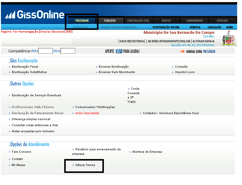 Gissonline: Como alterar a senha de acesso